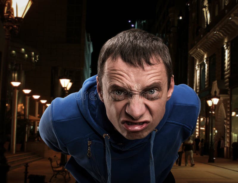 Agressive man in the city stock photo. Image of male - 50511908