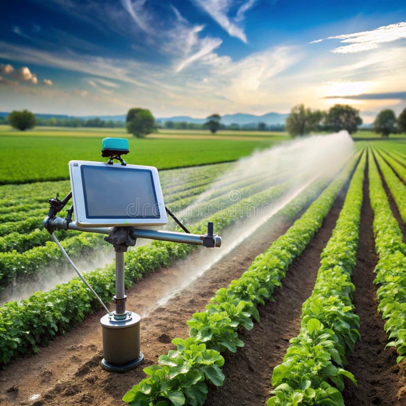Agri Smart Irrigation Computer Stock Illustration - Illustration of ...