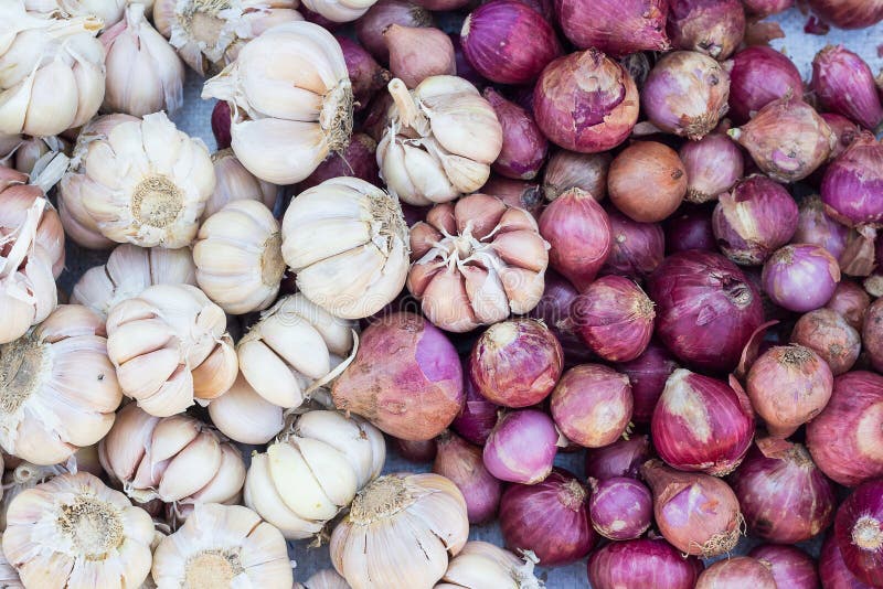 Agricultural Background, Beautiful Onions and Garlic Stock Photo ...