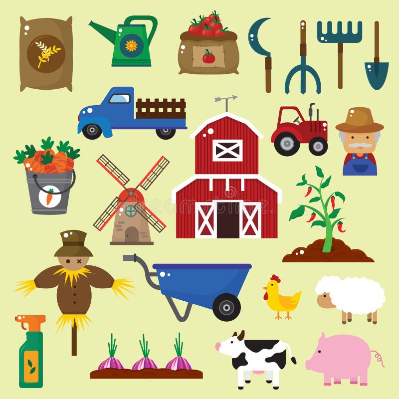 Agricultural Collection. Vector Illustration Decorative Design Stock ...