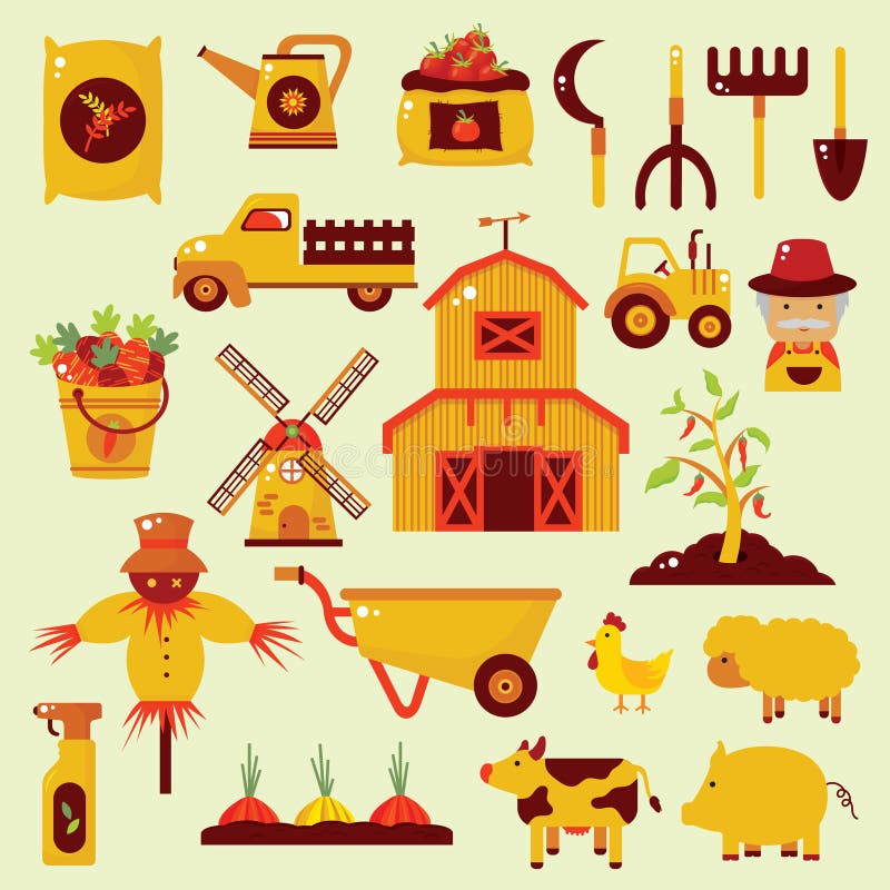 Agricultural Collection. Vector Illustration Decorative Design Stock ...
