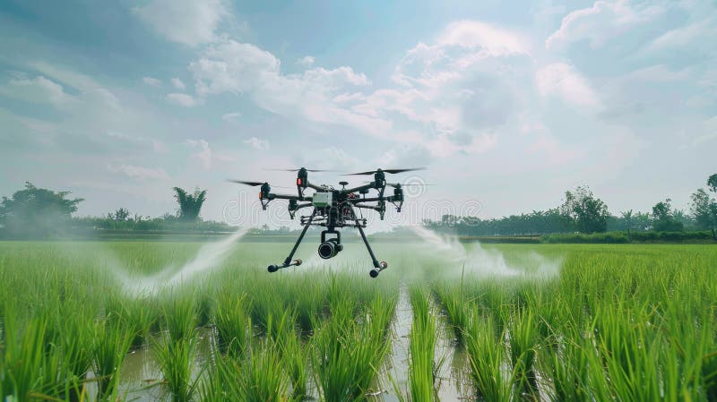 Agricultural Drone Flies Over the Field. the Future of Agricultural ... Agricultural Drone Flies Over the Field. the Future of Agricultural ...