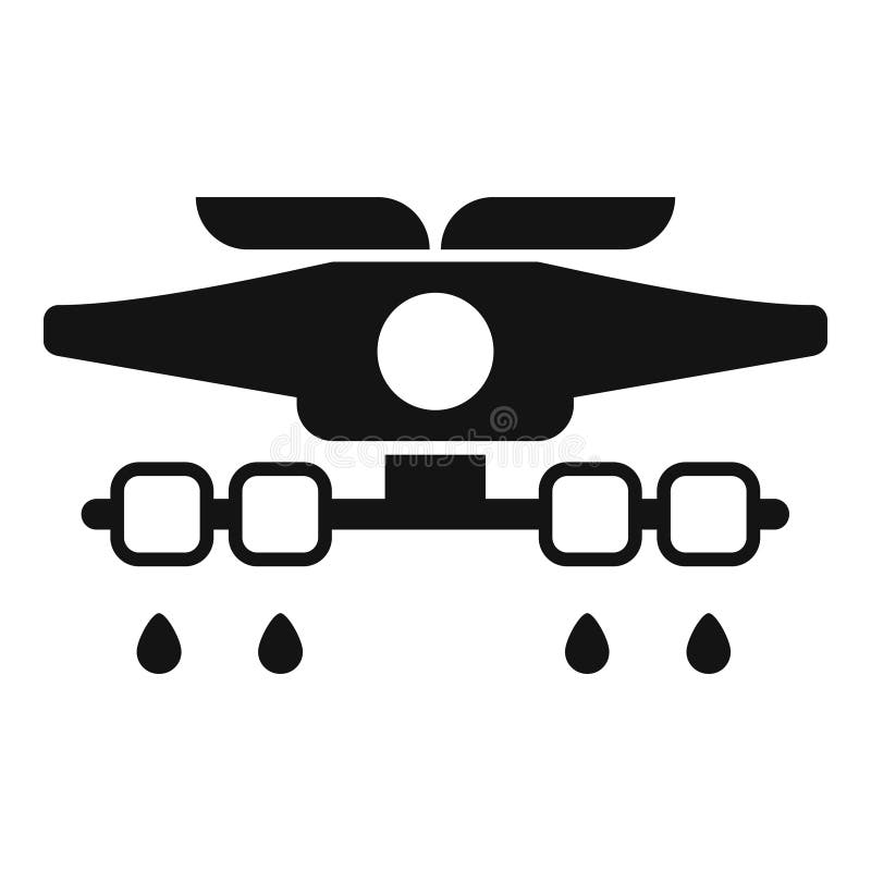 Agricultural Drone Spraying Crops on Farmland Icon Stock Vector ...