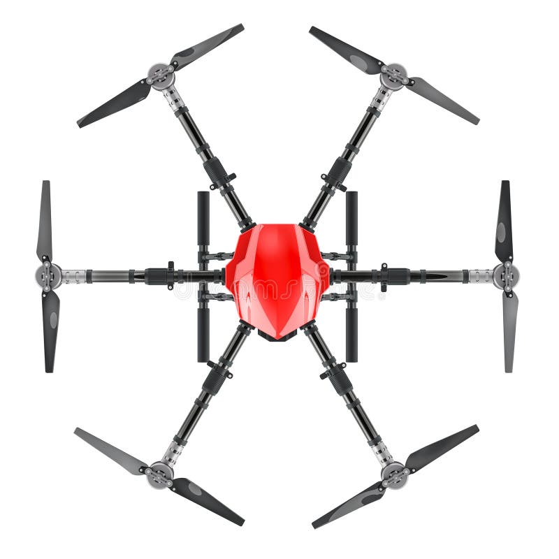 Agricultural Drone, Top View. 3D Rendering Stock Illustration ...