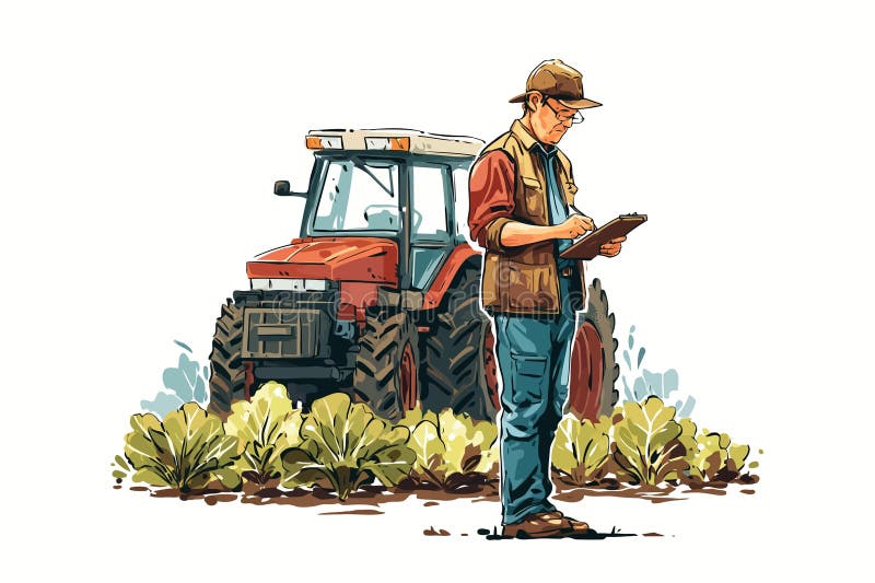 Agricultural Engineer at Work Agriculture Isolated Stock Vector ...