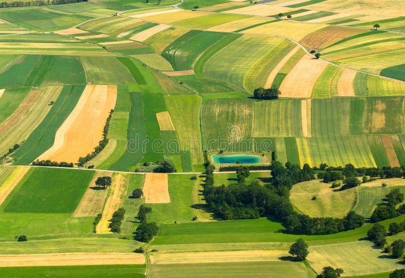 Agricultural Field Aerial View Stock Photo - Image of afternoon ...