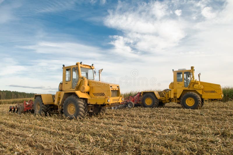 Agricultural Field Cultivation Stock Photo - Image of machinery, season ...