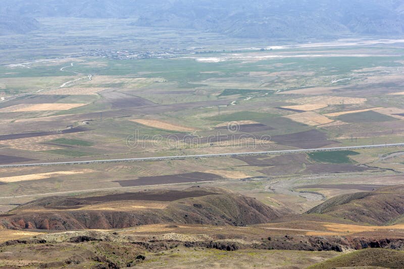 Agricultural Fields in the Dogubayazit Region of Eastern Turkiye. Stock Image - Image of fields ...