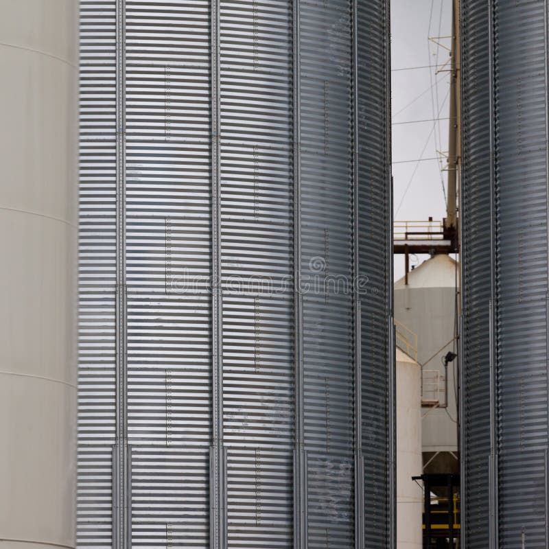 Agricultural Grain Silos Building Exterior Stock Photo - Image of ...