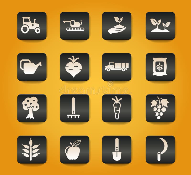 Agricultural icon set stock vector. Illustration of beet - 242987375