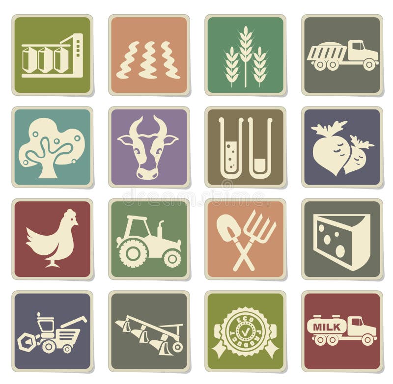 Agricultural icons set stock vector. Illustration of plants - 66263438