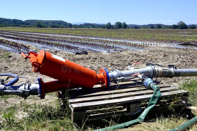 Agricultural Irrigation System that Distributes Water Pumped into the ...