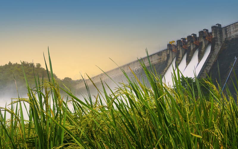 Agricultural Irrigation System, Large Dam for Water Storage Stock Photo ...