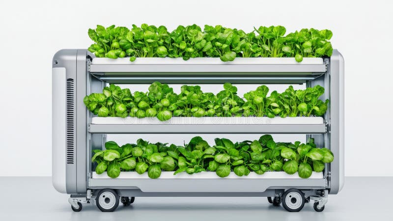 Agricultural Lab with Hydroponic Vertical Farms in High Tech Buildings ...