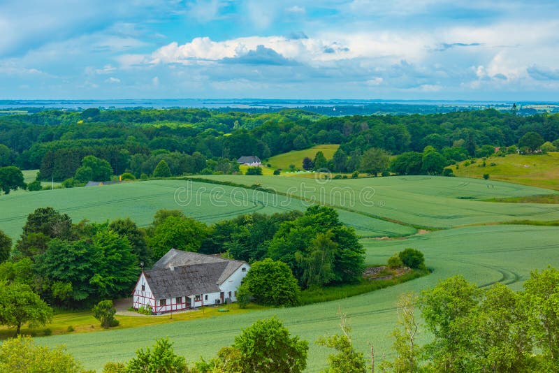 Agricultural Landscape of Funen Island at Denmark Stock Image - Image ...