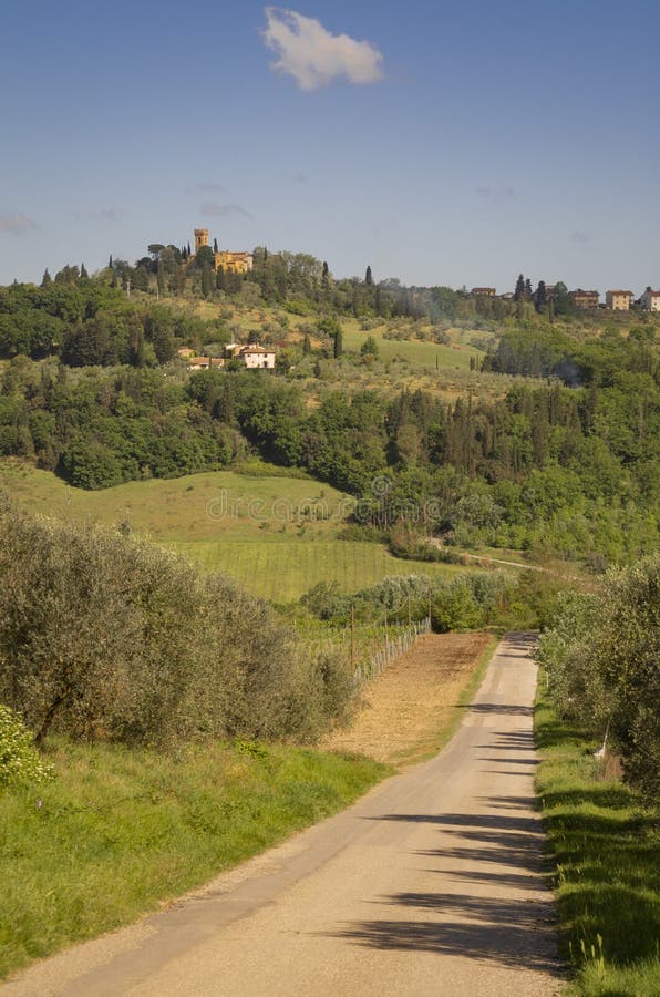 Agricultural Landscape with Historical Structures Stock Photo - Image ...