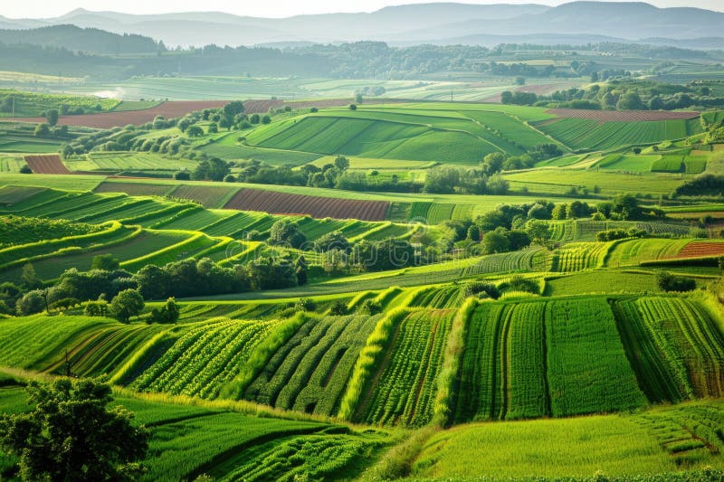 Agricultural Landscape with Multiple Crops Grown in the Same Field ...