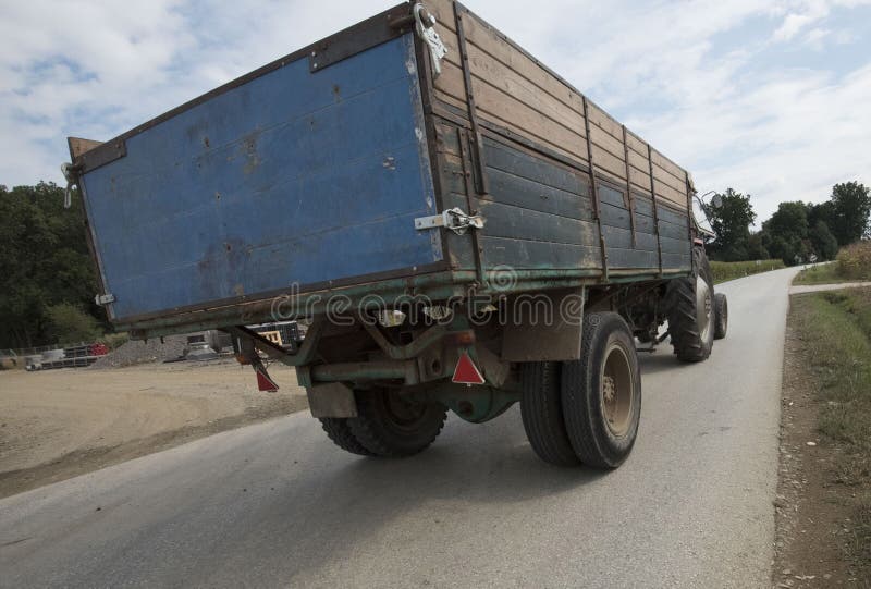 Agricultural Loader Wagon on a Farm Stock Image - Image of vehicles ...