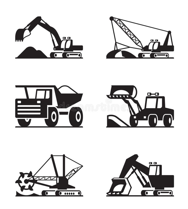 Agricultural Machinery Icon Set Stock Vector - Illustration of service ...