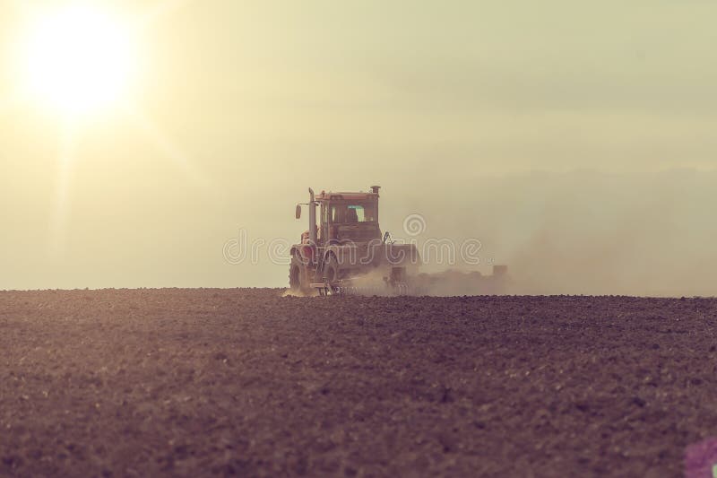 Agricultural Machines at Work in the Field Stock Image - Image of ...