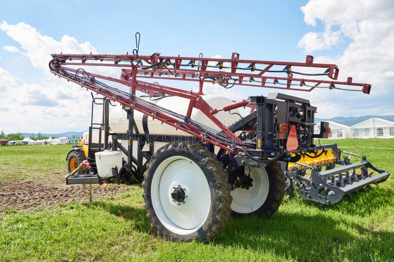 Agricultural Trailer Sprayers on Field Stock Image - Image of sprays ...