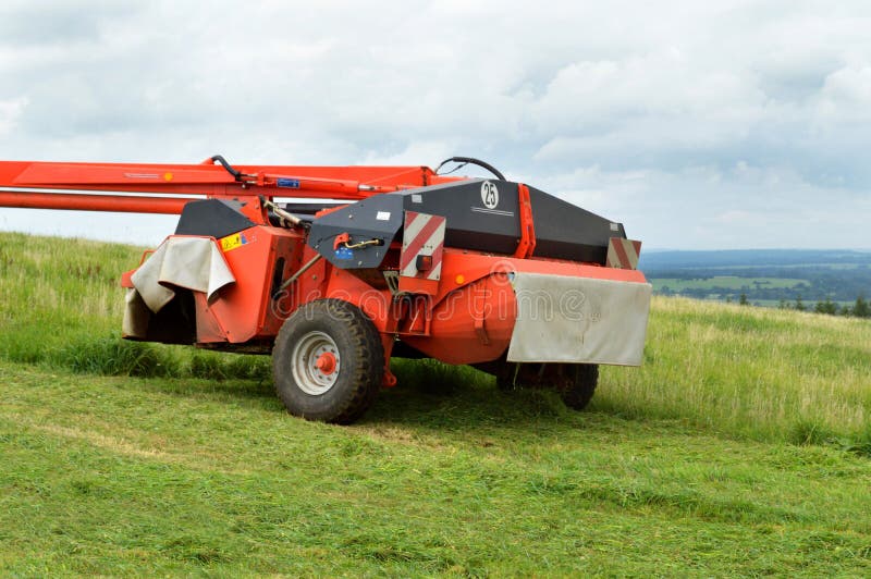 An Agricultural Mower and Tractor Stock Image - Image of farm, country ...