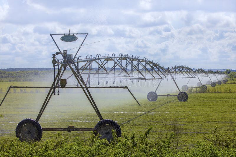 Agricultural Pivot Irrigation System, Closeup Stock Image - Image of ...