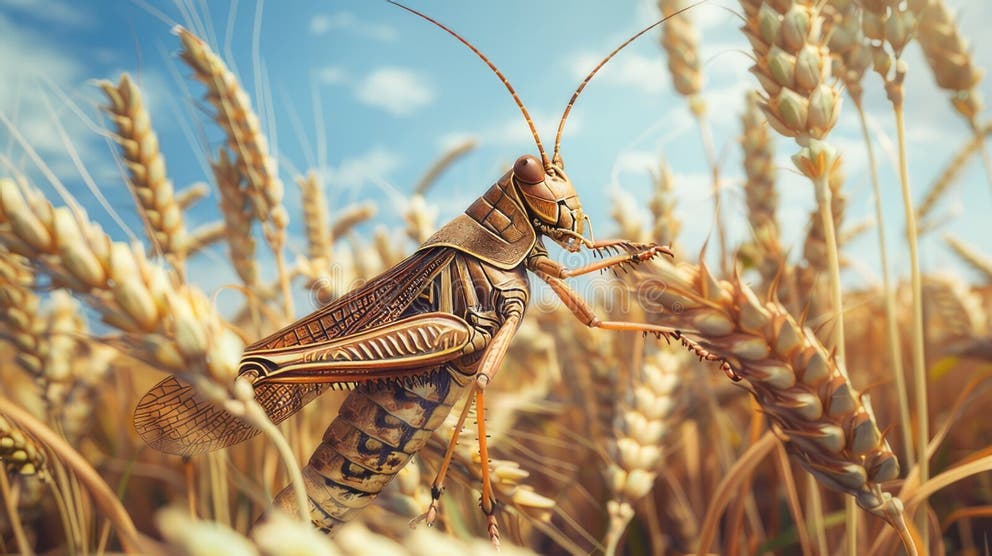 Agricultural Plight: Devastating Locust Swarm Ravaging Wheat Fields ...
