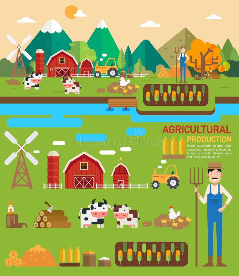 Agricultural Production Infographic Stock Vector - Illustration of ...