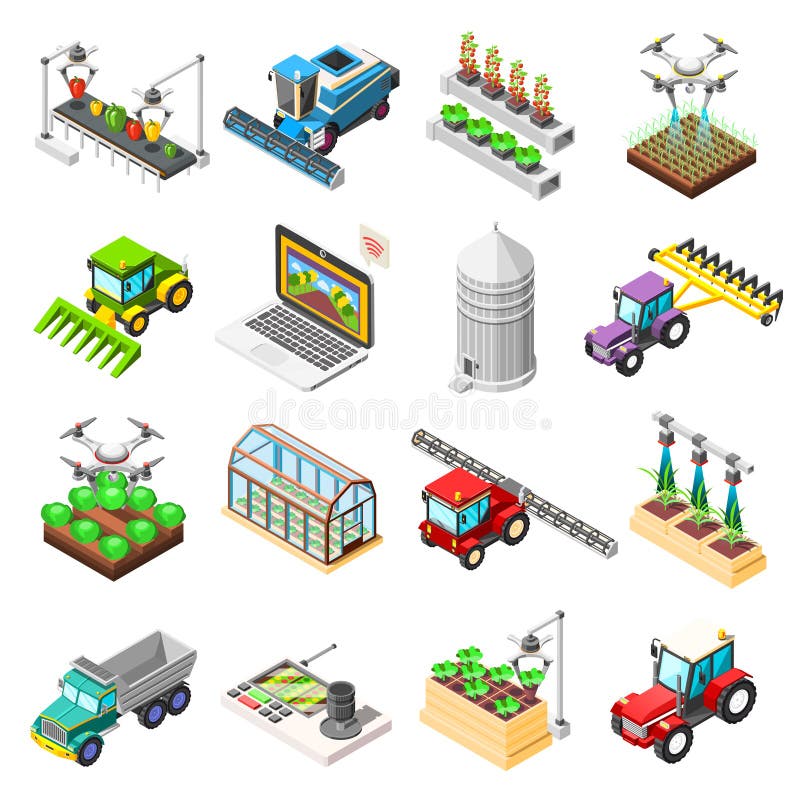 Agricultural Robots Isometric Icons Stock Vector - Illustration of ... Agricultural Robots Isometric Icons Stock Vector - Illustration of ...