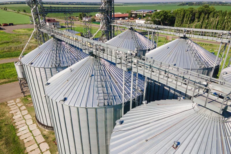 Agricultural Silo for Storage and Drying of Grain Crops Stock Photo ...