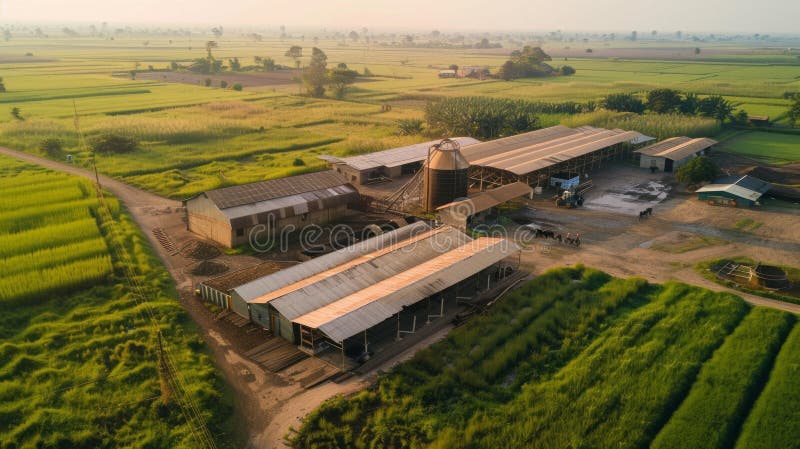 Agricultural Supply Distribution Hub Stock Illustration - Illustration ...