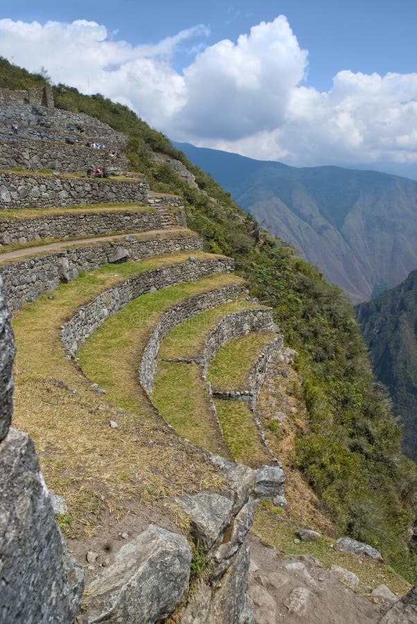 Agricultural Terrace at the Ancient Inca Ruins of Stock Image - Image ...