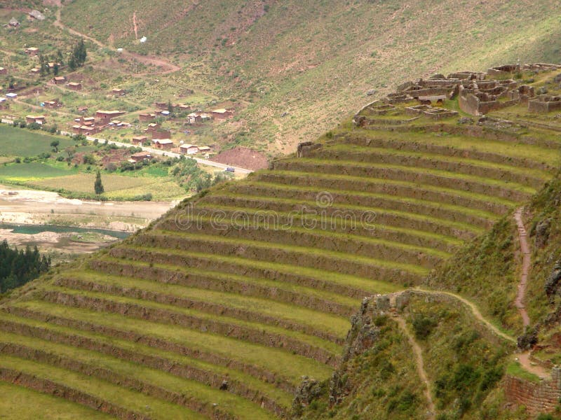 Agricultural Terraces in the Sacred Valley of the Incas Stock Photo ...