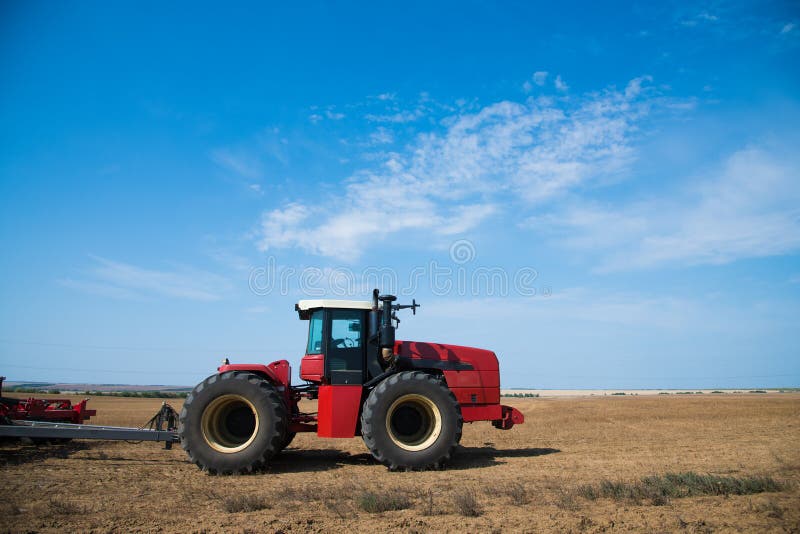 Agricultural Tillage in Spring Stock Photo - Image of machinery, plow ...