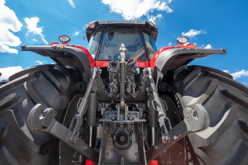 Agricultural Tractor Back View Stock Image - Image of unused ...