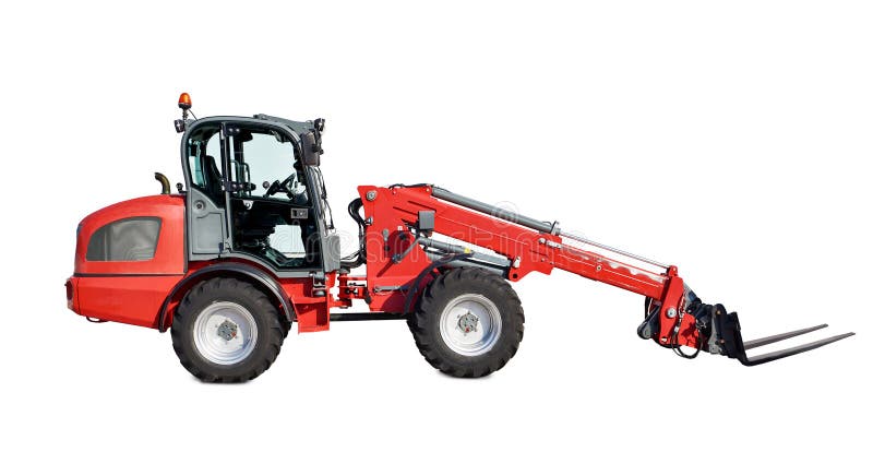 Agricultural Tractor Loader Isolated on White Stock Photo - Image of ...