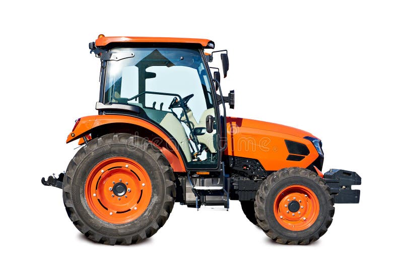 Agricultural Tractor Isolated on White Stock Photo - Image of wheels ...