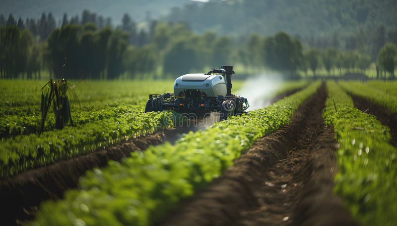 Agricultural Tractor Robot Automatic Harvest Field Crops Wireless ...