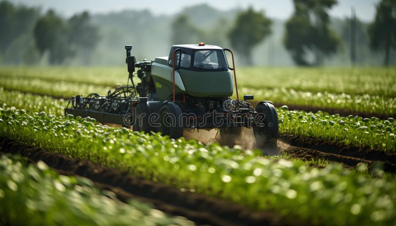 Agricultural Tractor Robot Automatic Harvest Field Crops Wireless ...
