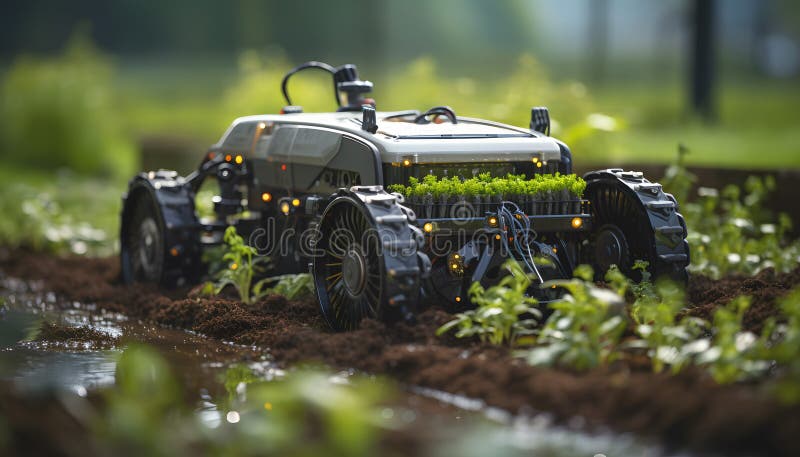 Agricultural Tractor Robot Automatic Harvest Field Crops Wireless ...