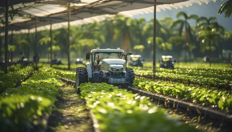 Agricultural Tractor Robot Automatic Harvest Field Crops Wireless ...