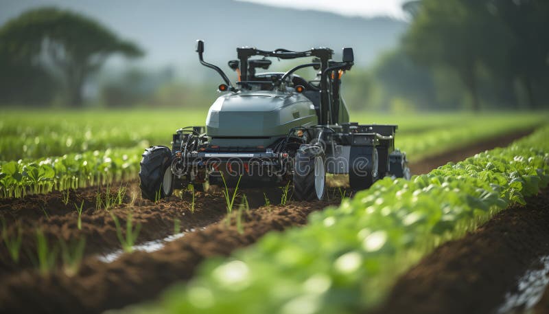 Agricultural Tractor Robot Automatic Harvest Field Crops Wireless ...