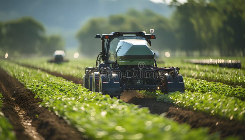 Agricultural Tractor Robot Automatic Harvest Field Crops Wireless ...