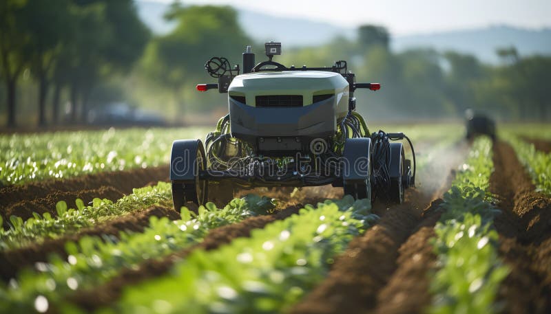 Agricultural Tractor Robot Automatic Harvest Field Crops Wireless ...