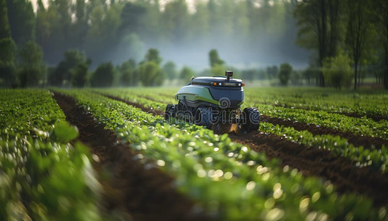 Agricultural Tractor Robot Automatic Harvest Field Crops Wireless ...