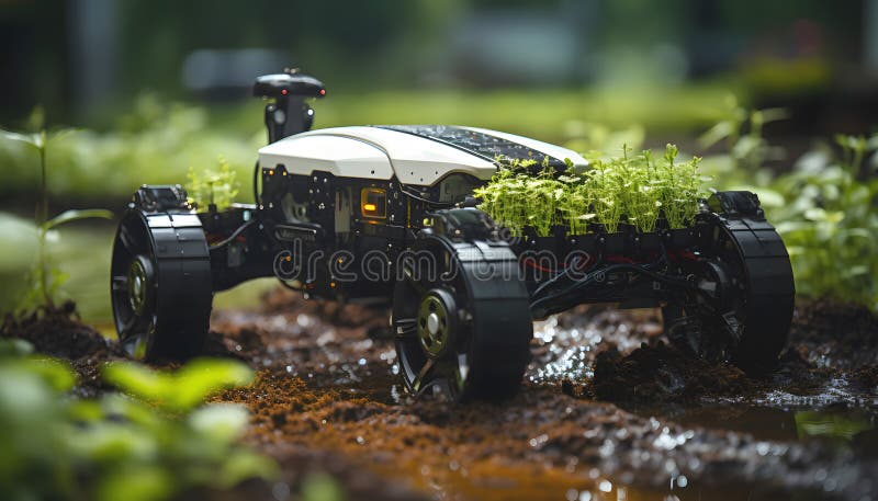 Agricultural Tractor Robot Automatic Harvest Field Crops Wireless ...