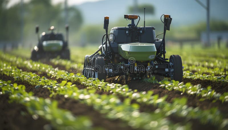 Agricultural Tractor Robot Automatic Harvest Field Crops Wireless ...