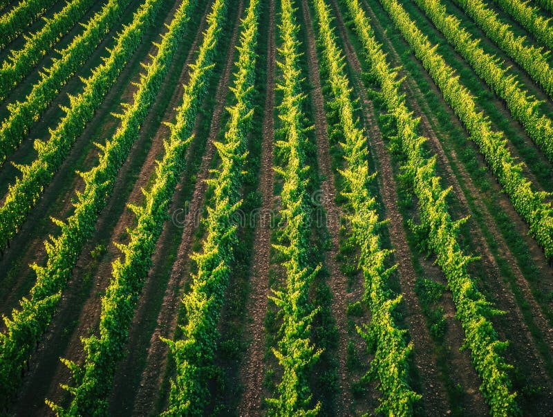 Agricultural Vineyard Row Field Crop Farming Stock Photo - Image of ...