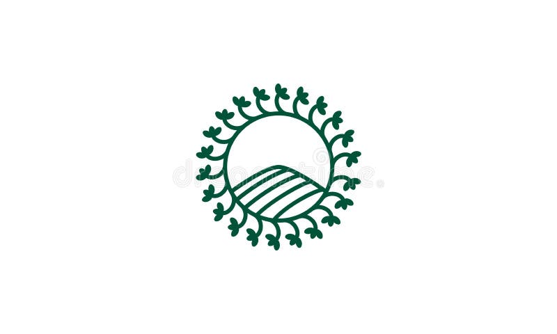 Agriculture Circle Simple with Rounded Leaf Line Logo Symbol Icon ...